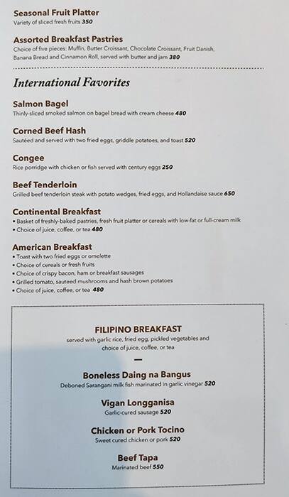 Menu at Misto At Seda BGC restaurant, Taguig