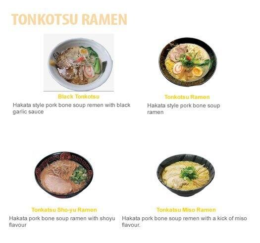 Menu at Kenzo Ramen Spadina restaurant, Toronto, 372 Bloor St W