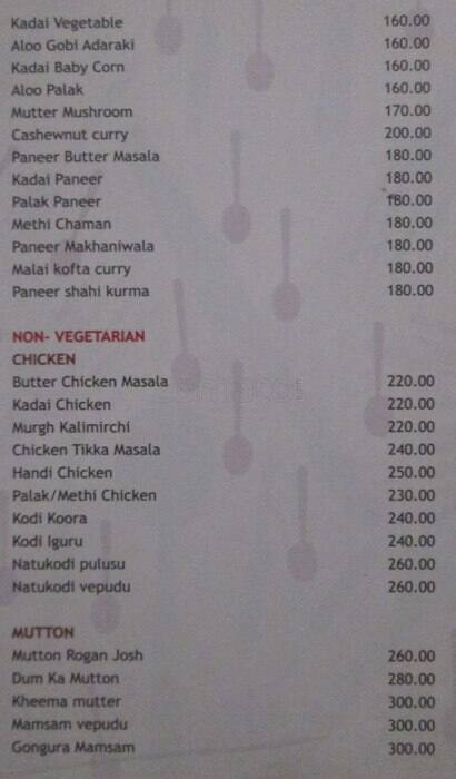 Menu at Piano Restaurant, Hyderabad, Walnut Hotel