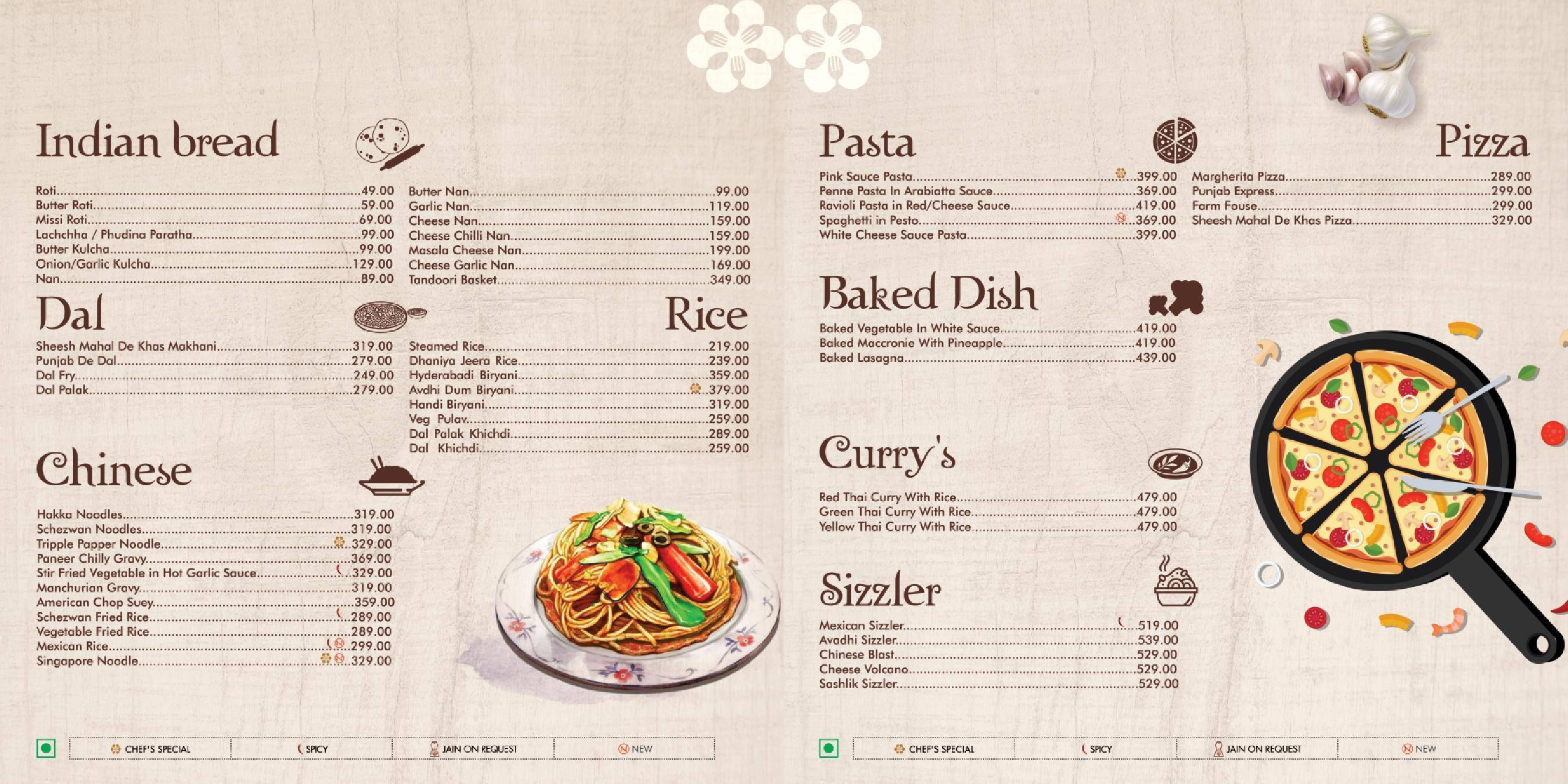 Menu at Sheesh Mahal Multi Cuisine Restaurant, Vadodara