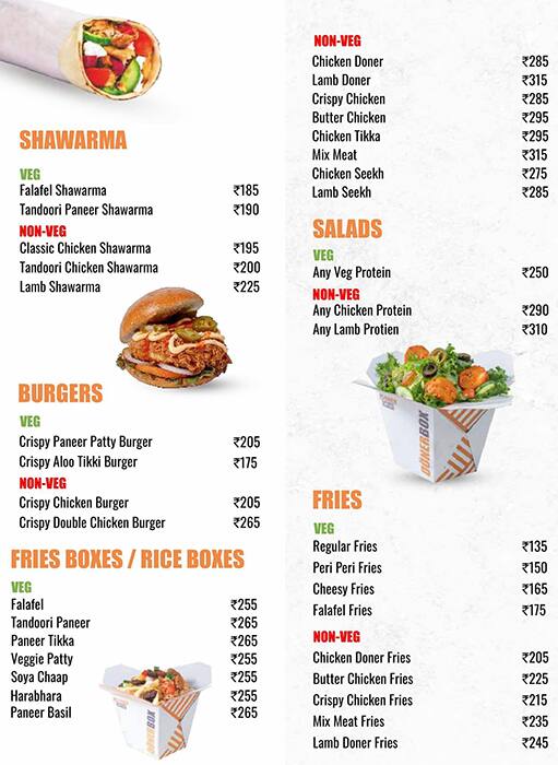 Menu at THE DÖNER COMPANY, Bengaluru, No 52