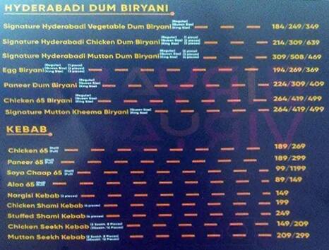 Menu of Punjabi Tadka, Chaukhandi, Noida