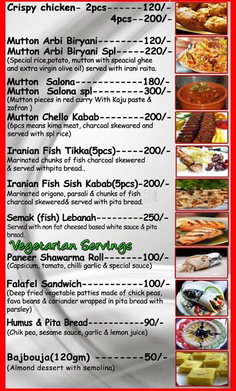 Menu at Royal Lebanese, Kolkata, 233/2