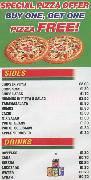 Menu at Has Kebab Centre fast food, London