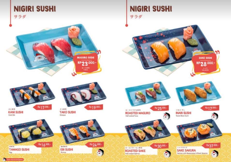 Menu at Ichiban Raya restaurant, South Jakarta