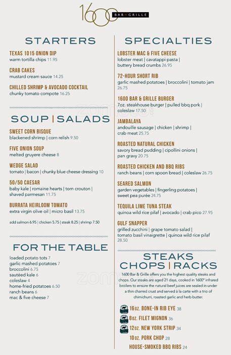 Menu at Hilton Americas-Houston cafe, Houston