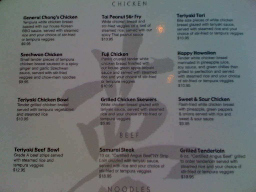 Carta del restaurante Happy Sumo, Salt Lake City, 153 S Rio Grande St