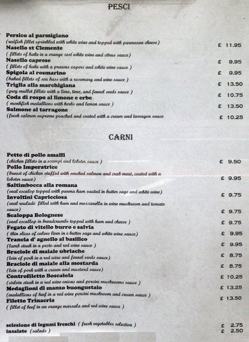 Menu at Santini's Restaurant, Kenley, 64 Godstone Rd