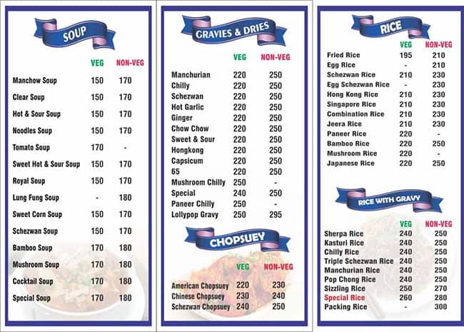 Menu at Ohh Haka Naka Chinese Cuisine, Thane