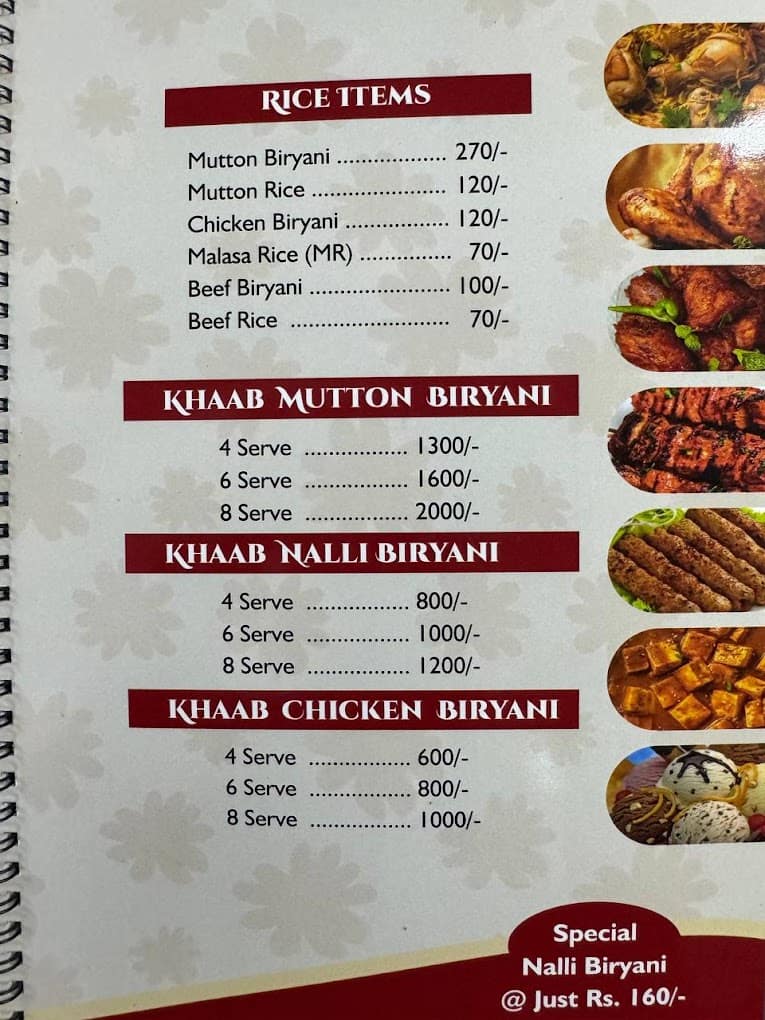 Menu of Shaadi Ki Biryani Nousho Ka Naashta, HBR Layout, Bangalore