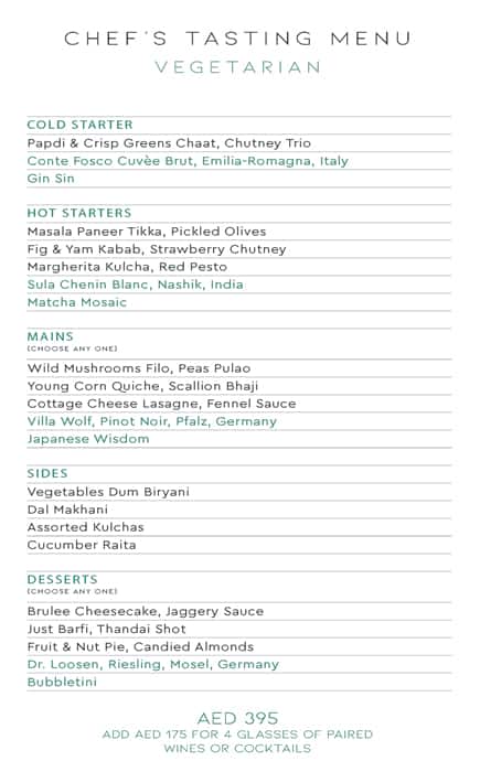 Menu of Mint Leaf of London, DIFC, Dubai