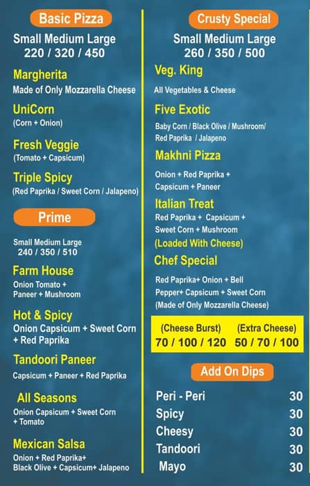 Menu of The Food Gallery, Narela, New Delhi