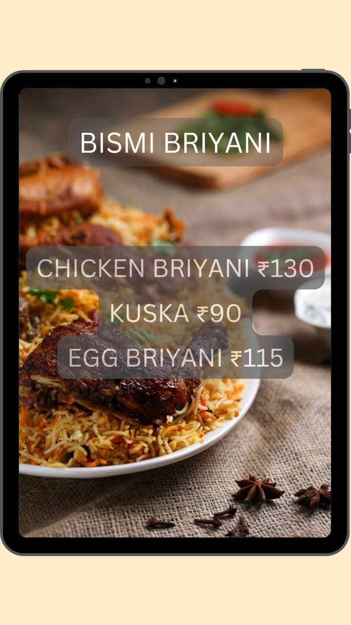 Menu of Bismi Biryani, Perungudi, Chennai