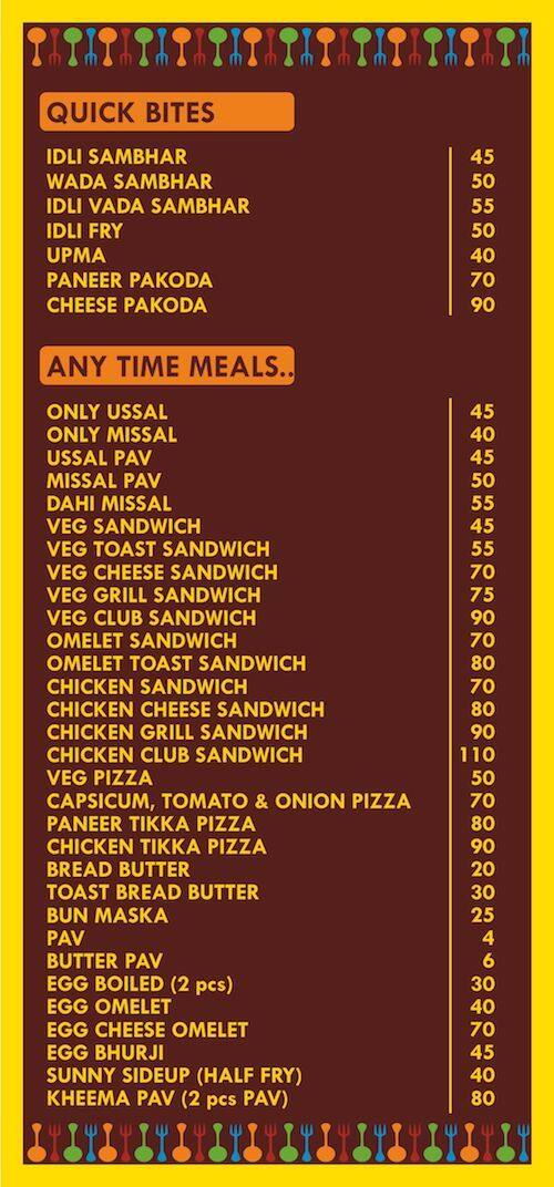 Cafe Amar Menu, Menu for Cafe Amar, Chembur, Mumbai - Zomato