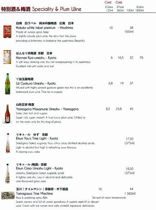 Menu at Gochisou sushi and bento restaurant, London, Unit 1B