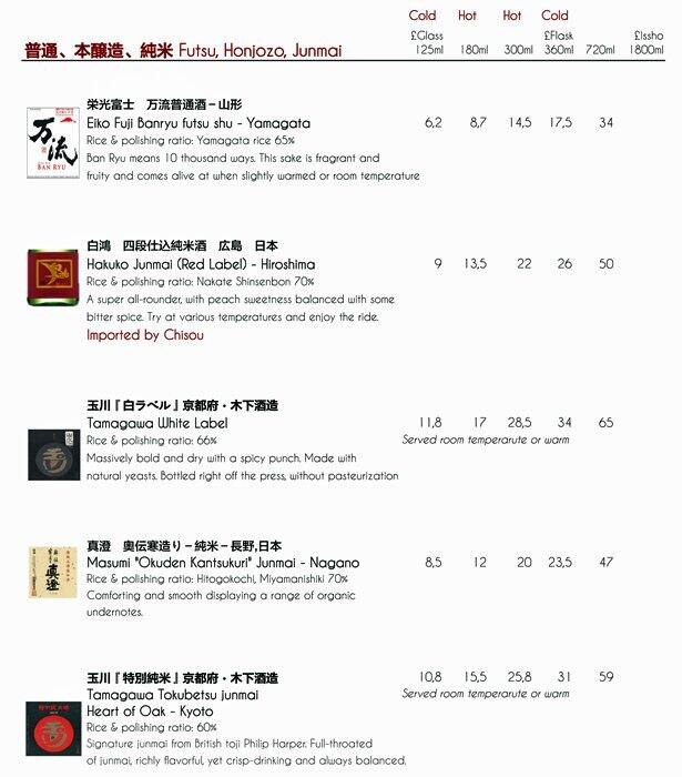 Menu at Gochisou sushi and bento restaurant, London, Unit 1B