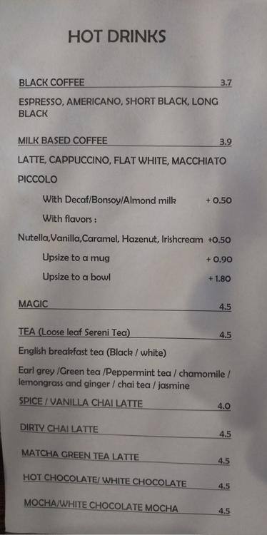 Menu at Le Cirque cafe, Docklands, 27 Star Cres