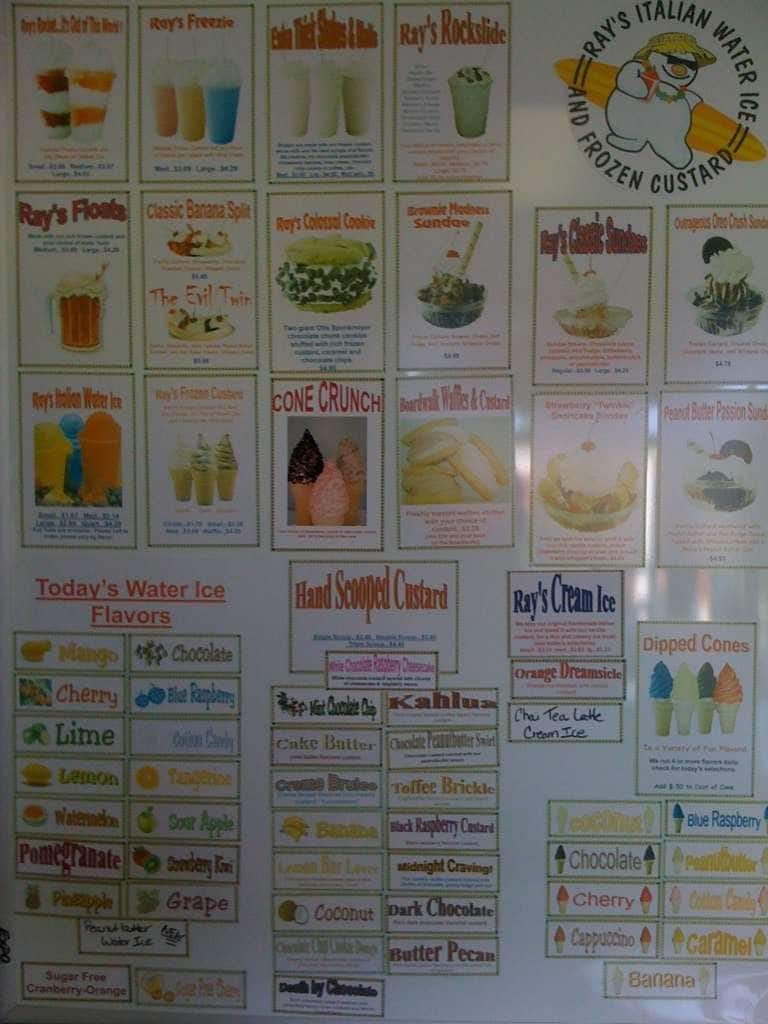 Ray's Italian Water Ice Menu - Urbanspoon/Zomato