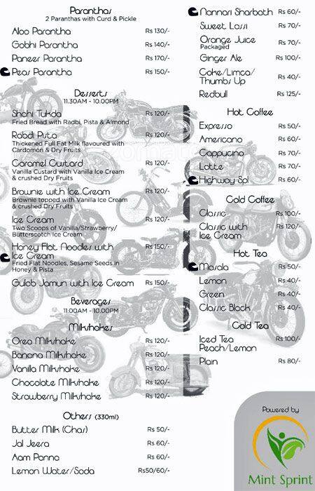 Menu at Moto Store & Café, Bengaluru, 9, Lake Square