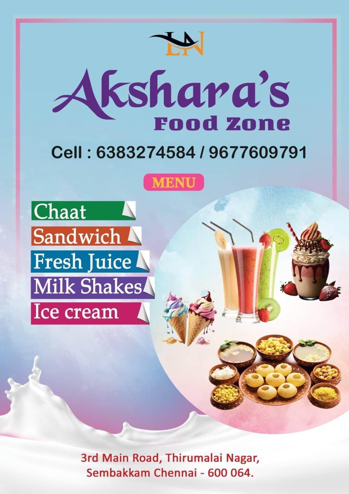 Menu of Akshara's Food Zone, Chromepet, Chennai