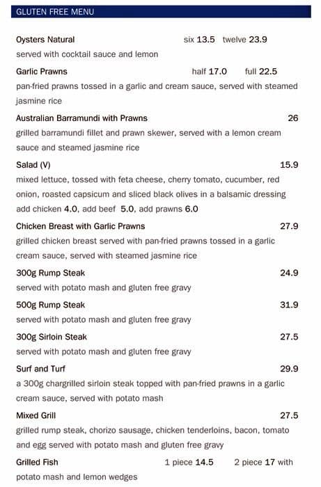 Menu at Midway Tavern restaurant, Elizabeth Downs