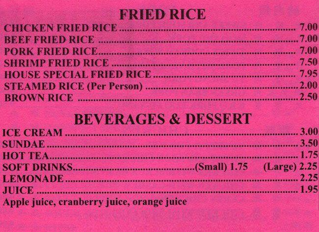 Sunflower Garden Menu, Menu for Sunflower Garden, Martinez, Martinez ...