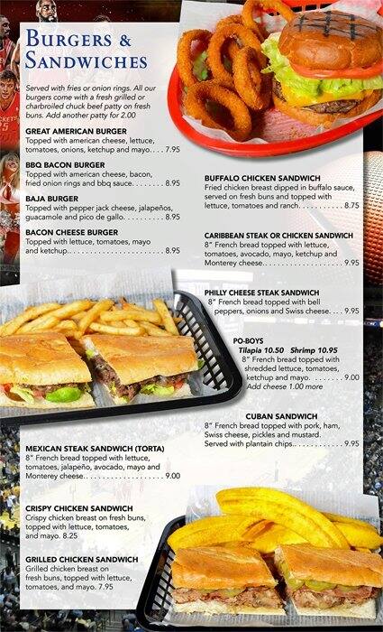 Menu at Skybox Bar, Houston