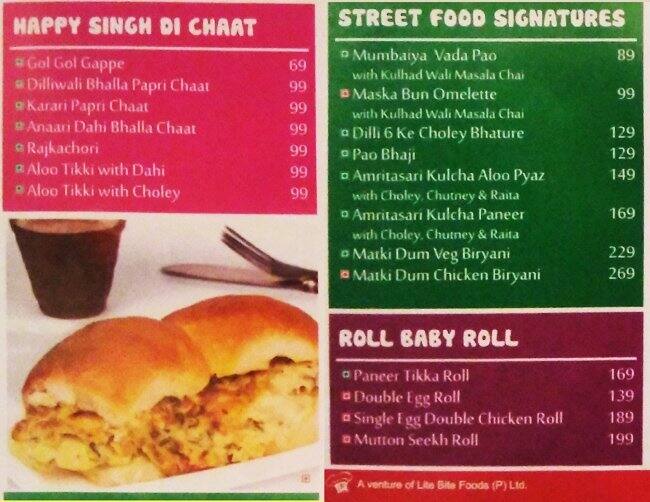 Street Foods by Punjab Grill Menu - Zomato
