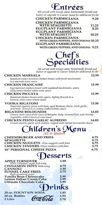 Menu at Anthony's Pizza pizzeria, Front Royal