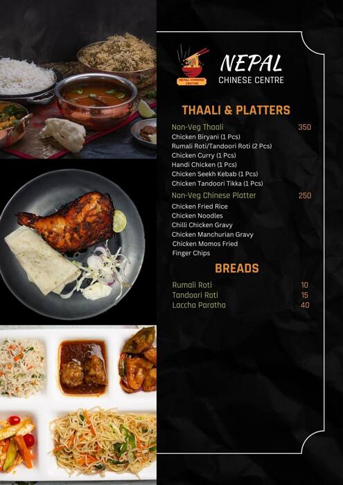 Menu at Nepal Chinese Centre (Chinhat), Lucknow, 4/136