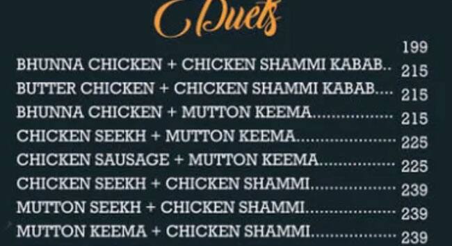 Menu of Roll King, Mahmoorganj, Varanasi