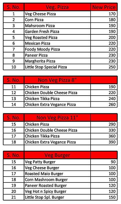 Menu of Little Stop- Cafe & Creamery, Malakpet, Hyderabad