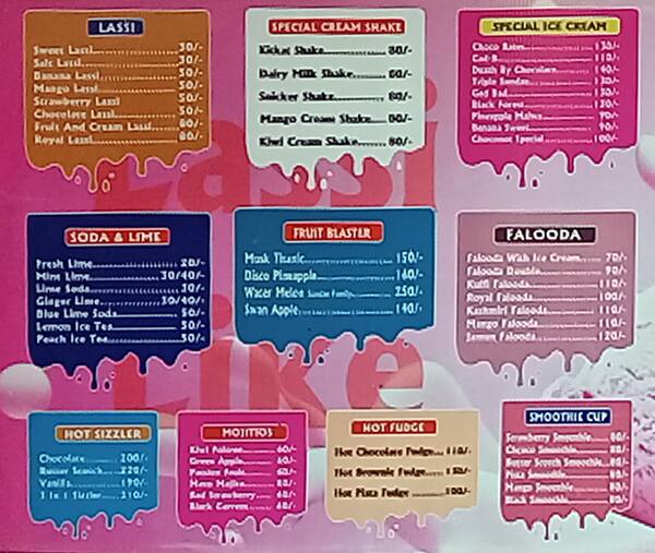 Menu of Lassi Like, Lohegaon, Pune