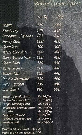 The Cake Point Menu, Menu for The Cake Point, Ganapathy, Coimbatore ...