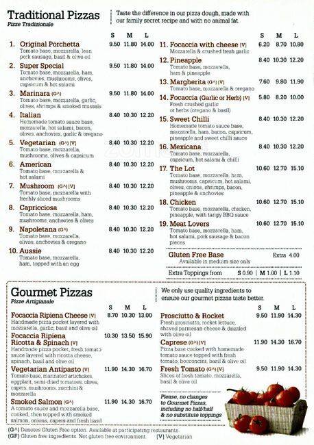 Menu at La Porchetta restaurant, Craigieburn, Craigieburn Plaza Shop 42