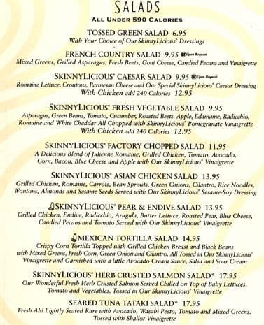 Cheesecake Factory Menu Nutrition Data | Besto Blog