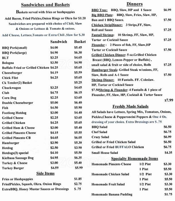 Menu at Buddy's Original BBQ & Catering, Belmont, Wilkinson Blvd