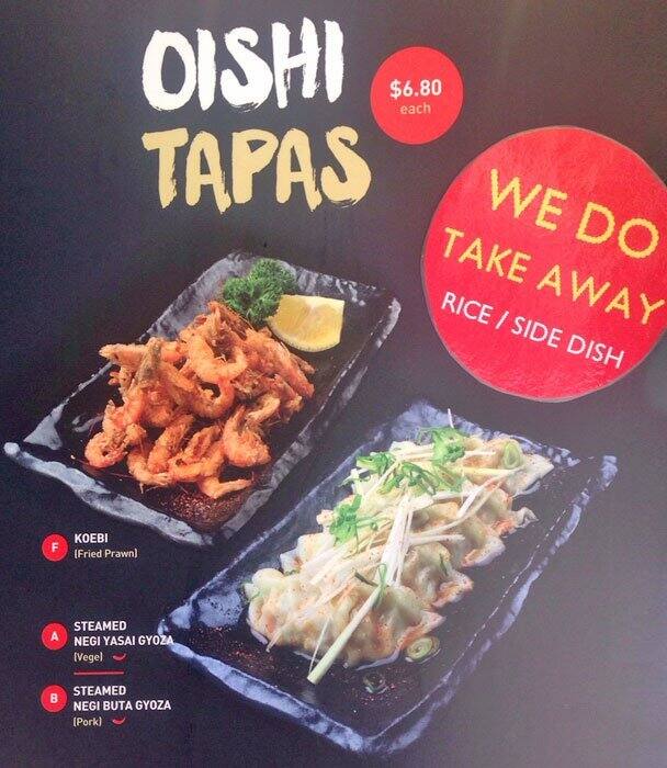 Menu at Ramen Bankara restaurant, Templestowe