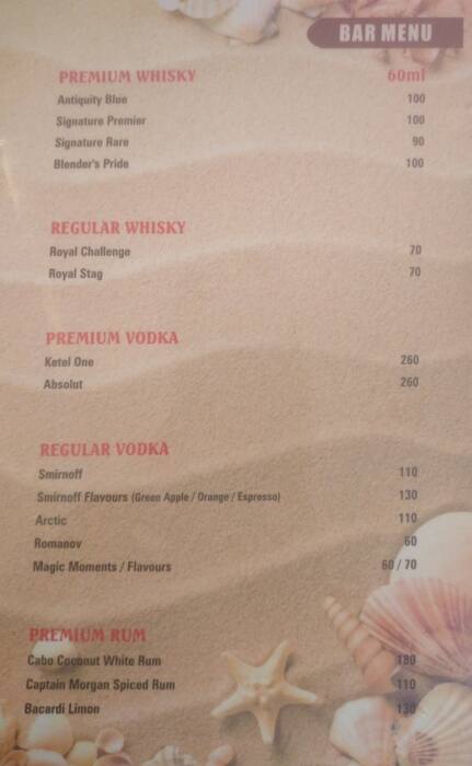 Menu at Viva Goa, Margao