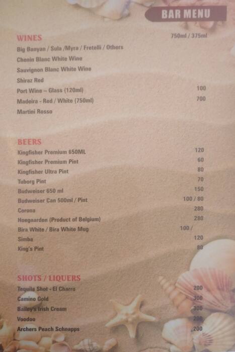 Menu at Viva Goa, Margao