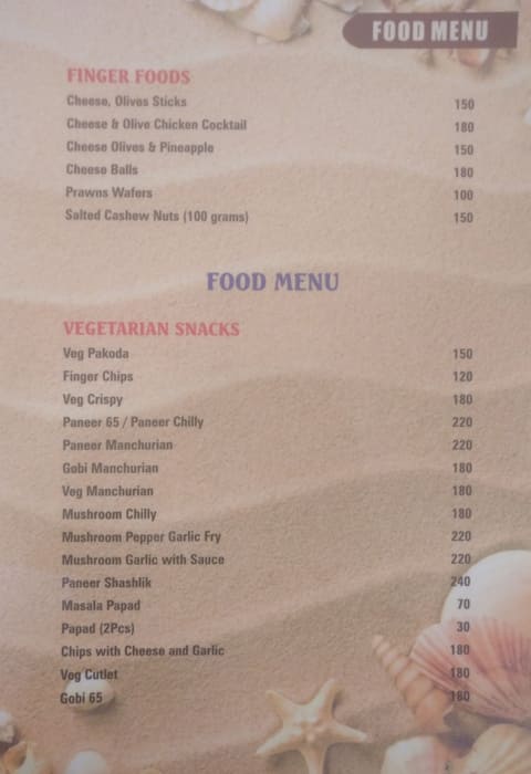 Menu at Viva Goa, Margao