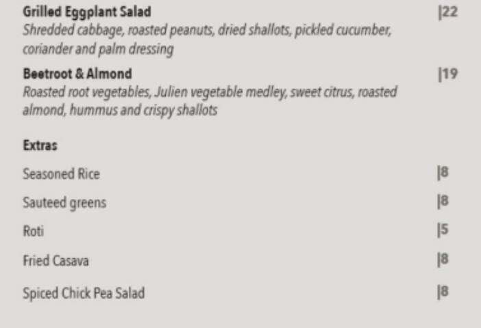 Menu at Kage- Brickworks restaurant, Auckland, 4 Veronica St