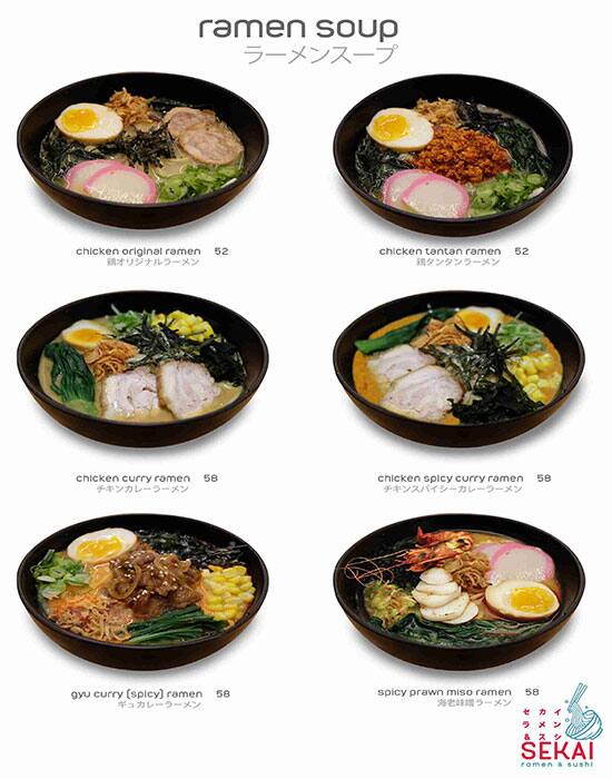 Menu at Sekai Ramen & Sushi restaurant, Tangerang