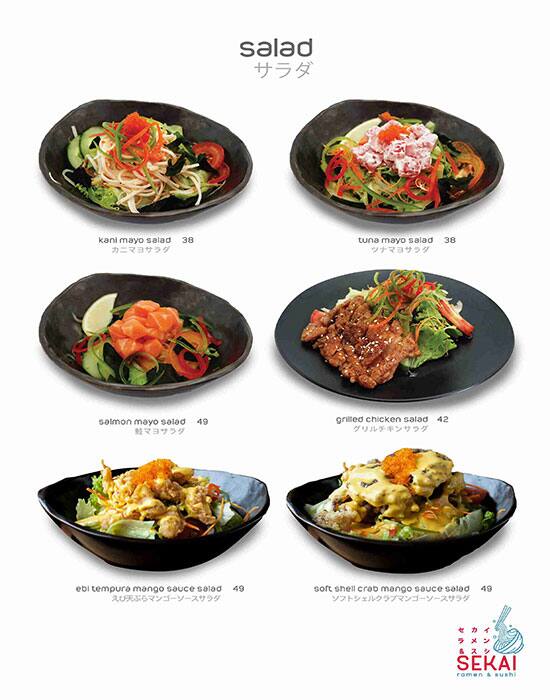 Menu at Sekai Ramen & Sushi restaurant, Tangerang