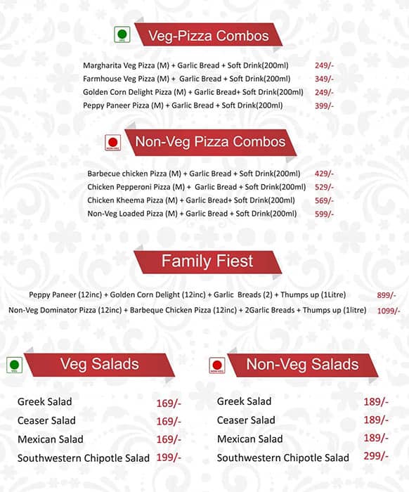 Menu at Masti ccafe Bar, Hyderabad