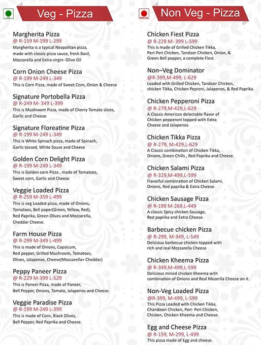 Menu at Masti ccafe Bar, Hyderabad