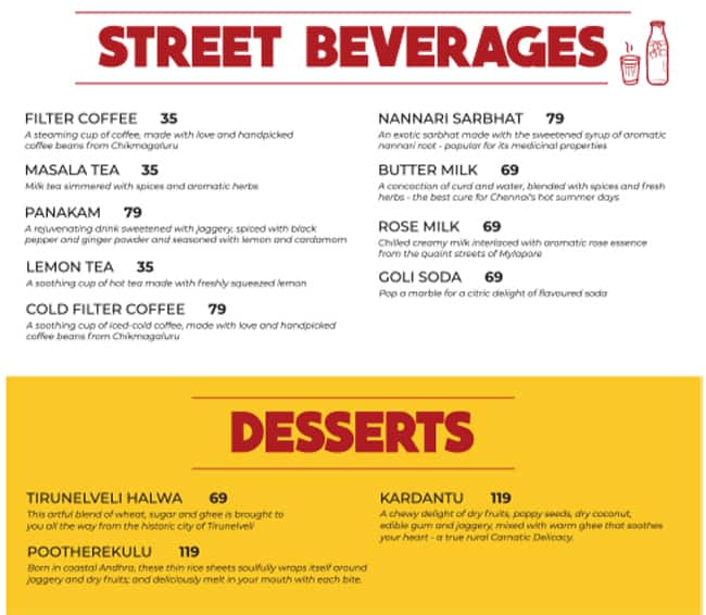 Menu at Teru, Chennai, 5