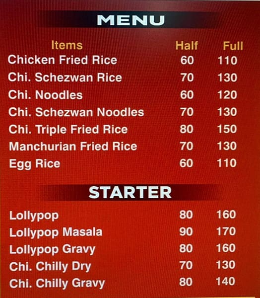 Menu of Anna Chinese Taste The Best, Chembur, Mumbai