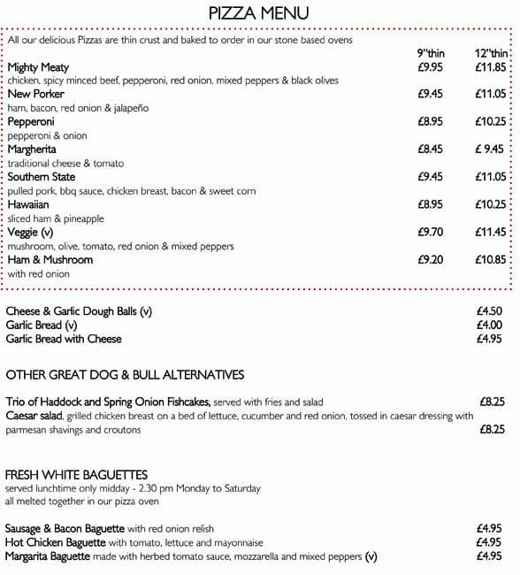 Menu at Dog & Bull pub & bar, Croydon