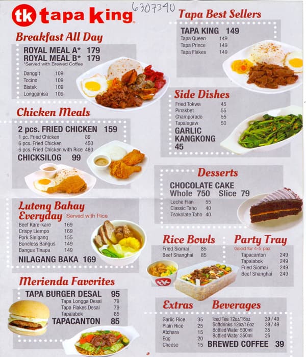 Tapa King Menu, Menu for Tapa King, Bel-Air, Makati City - Zomato ...